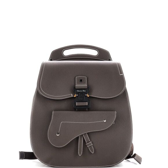 Dior | Bags | Christian Dior Gallop Backpack Leather Gray | Poshmark